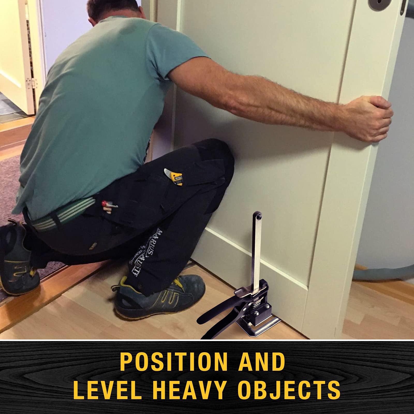 QBZER Effort Elevator | 12-Inch Labor Saving Arm Jack,Drywall Lift Hand Tool for Door Panel Lifting,Board Lifter,Cabinet Jack and Wall Tile Height Adjuster,Gift for Father and Husband (2 PCS)