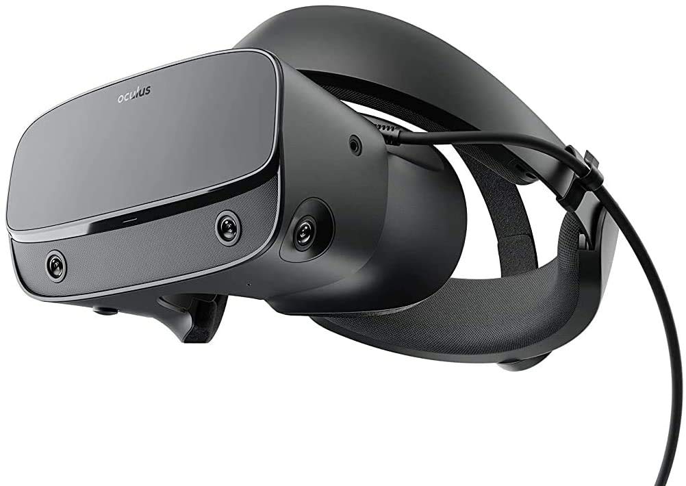 Oculus - Rift S PC-Powered VR Gaming Headset - Two Touch Controller, 3D Positional Audio, Insight Tracking, Adjustable Halo Headband Bundle with TWE Cleaning Cloth