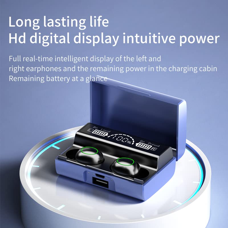 TCDSTAR Original Factory TWS Bluetooth 5.2 LED 9D Stereo HiFi Mini Touch Digital Breathing Light in-Ear Sport Earphone