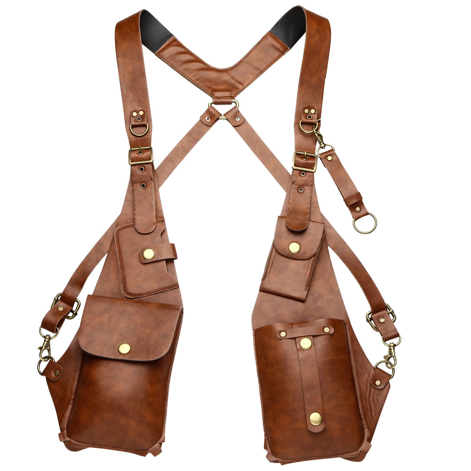 TiaoBug Women Mens Anti-Theft Underarm Shoulder Bag Hidden Strap Wallet Shoulder Utility Pouch Outdoor Travel Bag Type B Yellow-brown One Size