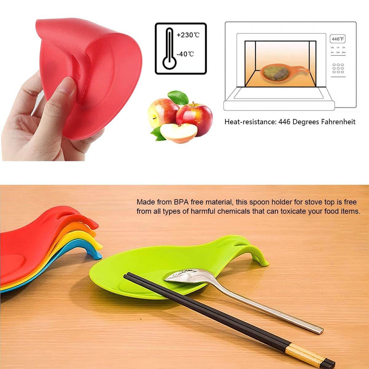 Spoon Rest Utensil Holder Kitchen Utensil Rest Pad Mat for Kitchen Cook Tools, Spoons, Ladles, Tongs, Spatulas,Great for Kitchen Counter,Stove Top,Coffee Bar Station