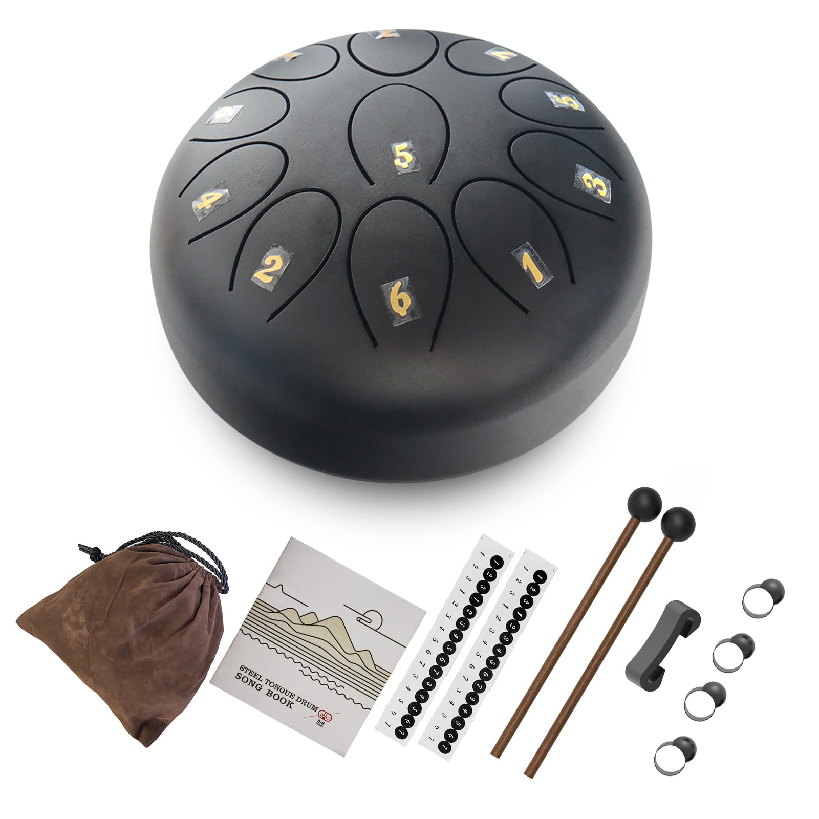 Rain Drum for Outside,Steel Tongue Drum, Zen Yoga Gift with Easy Play and a Broad Sound Spectrum for Peace Meditation (malachite, 11 Notes 6 Inches)