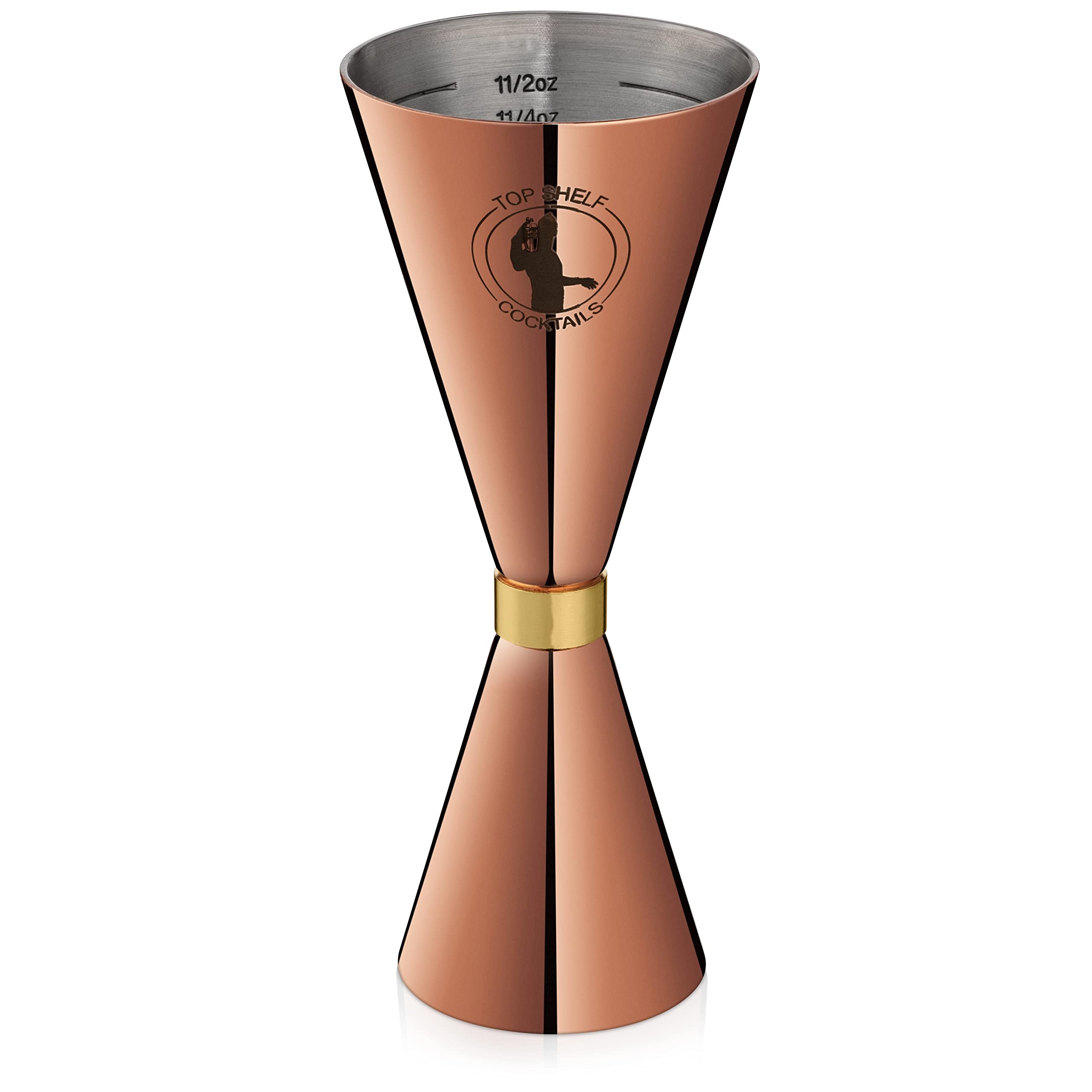 Top Shelf Cocktails Japanese Jigger Double Jigger 2oz 1oz Cocktail Jigger With Measurements Inside Get Accurate