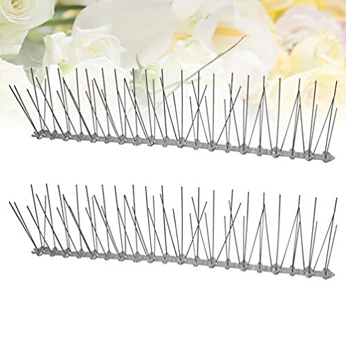 YARDWE 2pcs Bird Spikes Anti- Bird Nails Bird Repellent Metal Bird Deterant Spinners Stainless Steel Pigeon Spikes for Pigeon and Other Small Birds