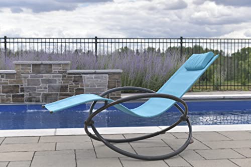 Vivere ORBL1-TT Orbital Lounger Outdoor Rocking Chair, True Turquoise