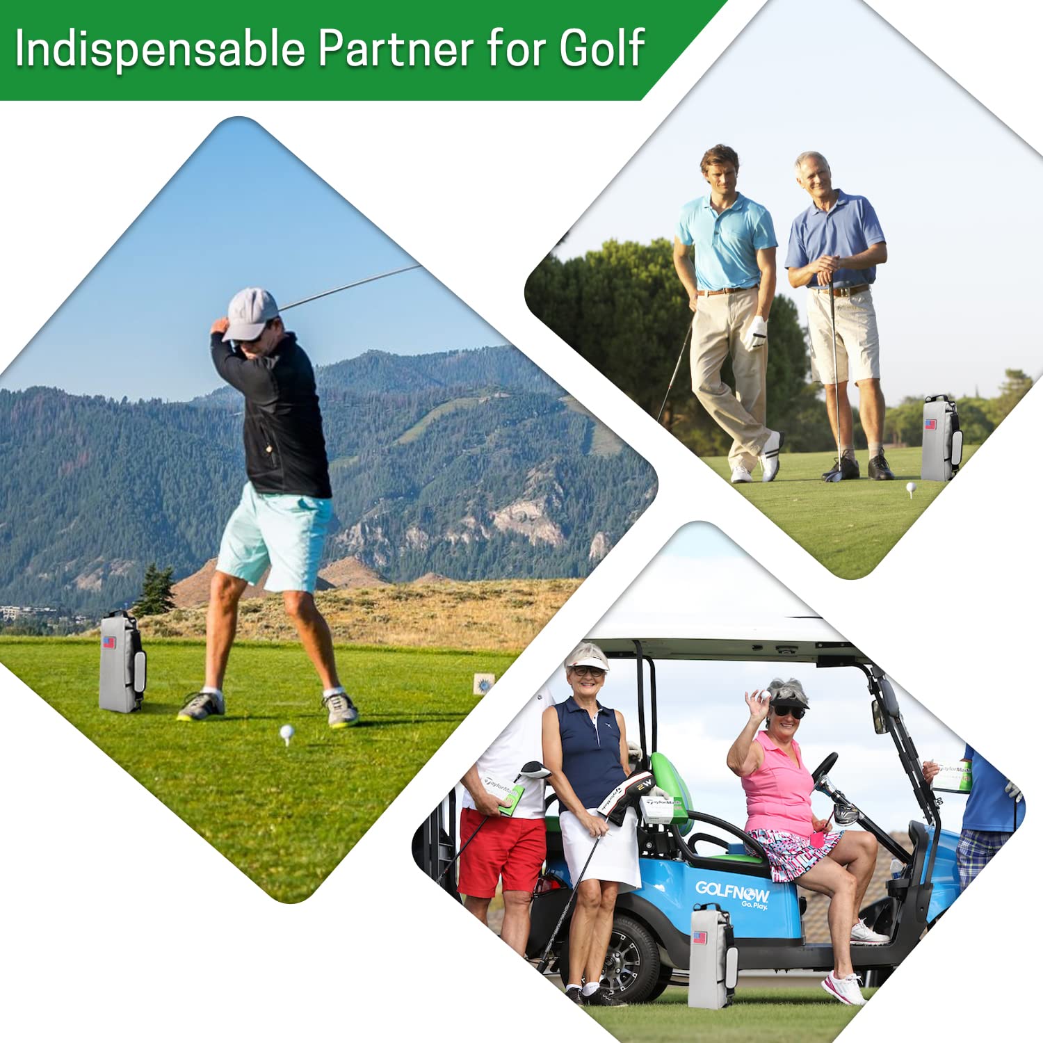 VISEMAN Golf Cooler Bag, Insulated Beer Cooler Bag Holds 6 Pack of Cans or Two Bottles of Wine, Golf Accessories Bags
