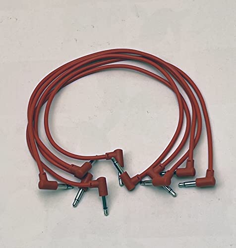 Starving Students Music Supplies Luigis Modular M-PAR Right Angled Eurorack Patch Cables - Package of 5 Red Cables, 12" (30 cm)