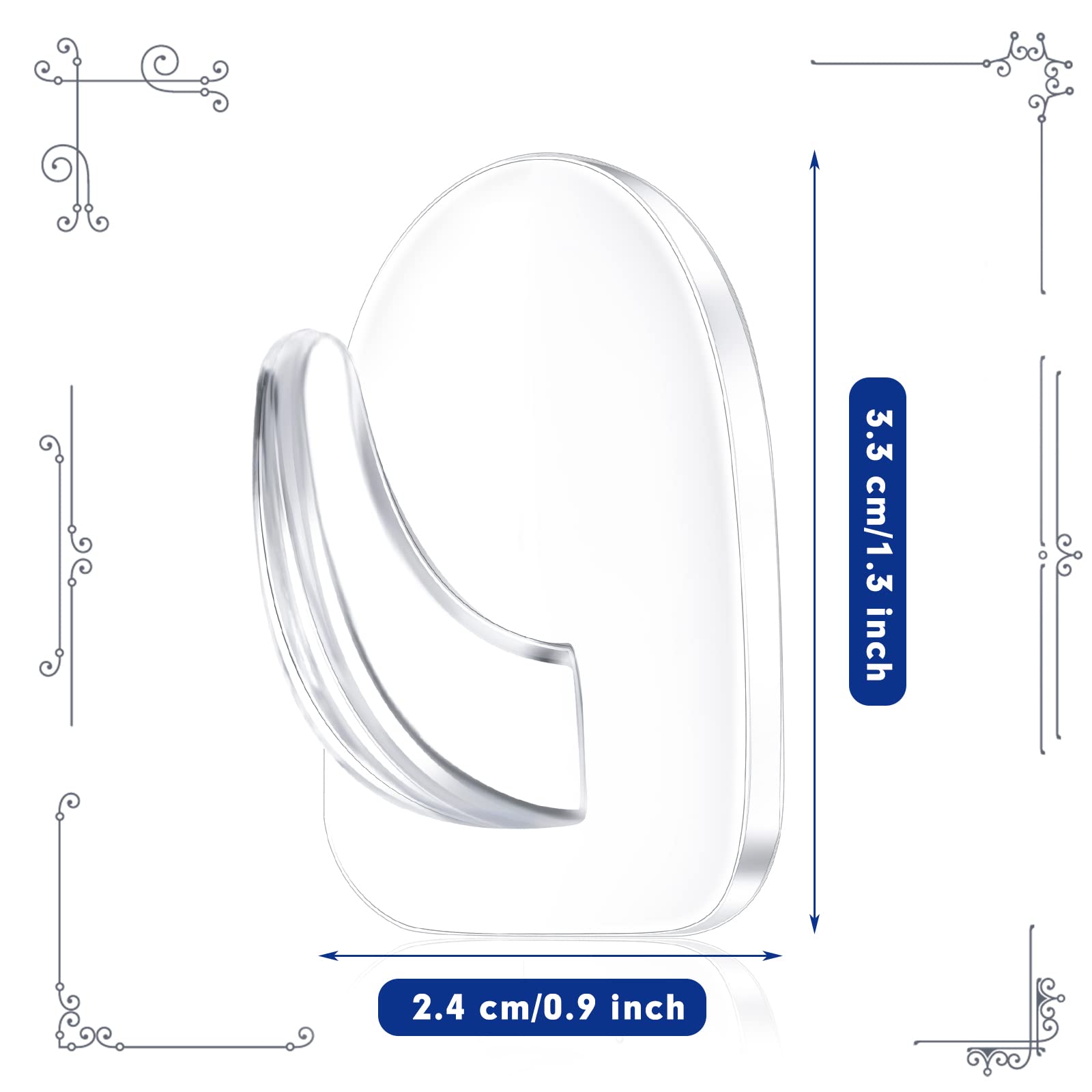 Queekay 30 Pieces Clear Adhesive Wall Hooks for Hanging, Transparent Reusable Seamless Hooks Small Acrylic Sticky Hangers with Non Marking Sticker for Kitchen Bathroom Bedroom Office