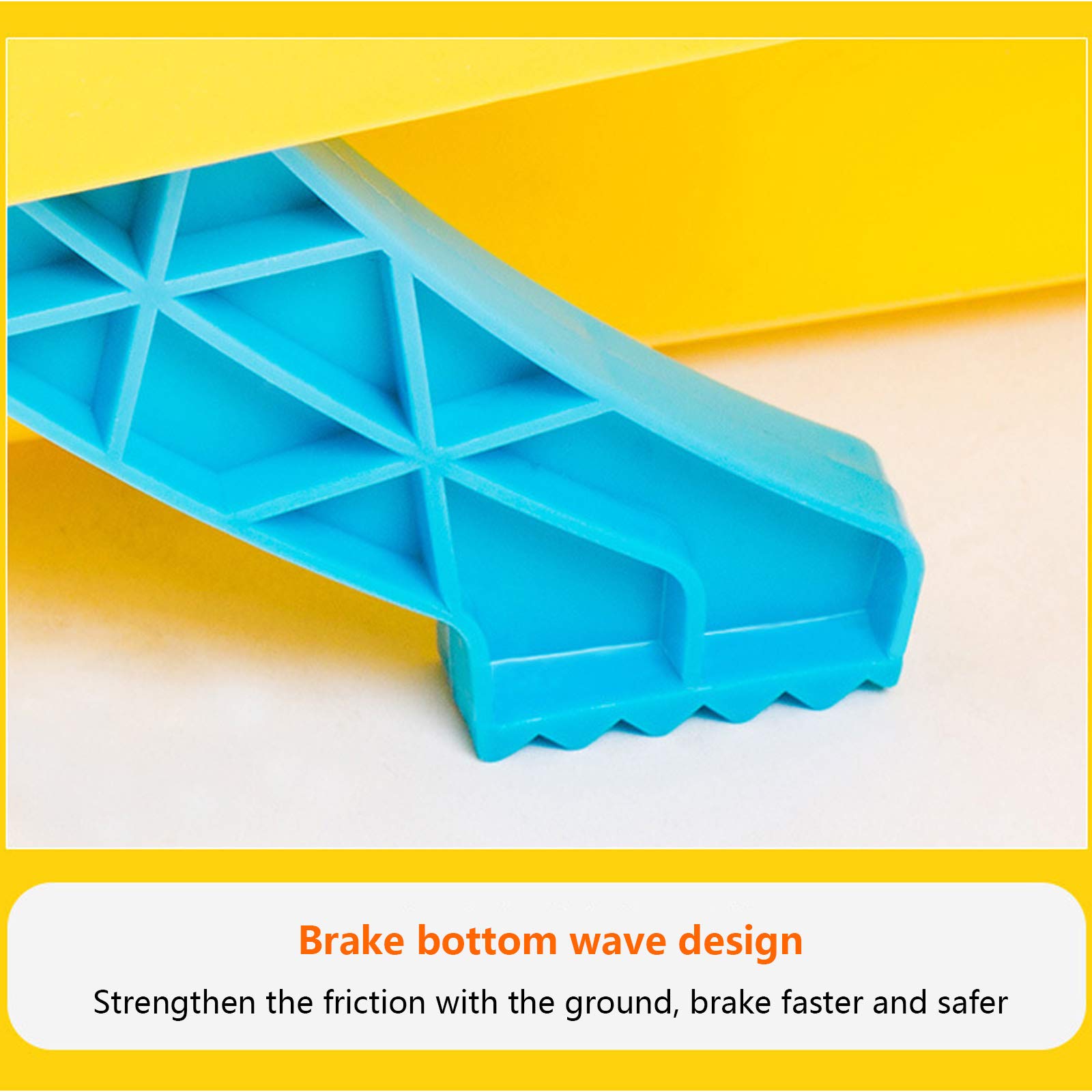 QILIN Double Sled, Outdoor Plastic Sled Set, with Handle, Pull Rope and Brake Performance, Suitable for Large Downhill Skis for Children and Adults, Yellow