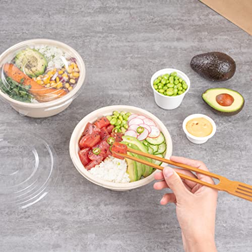 Restaurantware 10 Inch All-In-One Chopsticks With Fork 100 Multi-Functional Chopstick Utensil Combo - Durable Sustainable Bamboo Fork Chopsticks For Home Travel Or Take Out