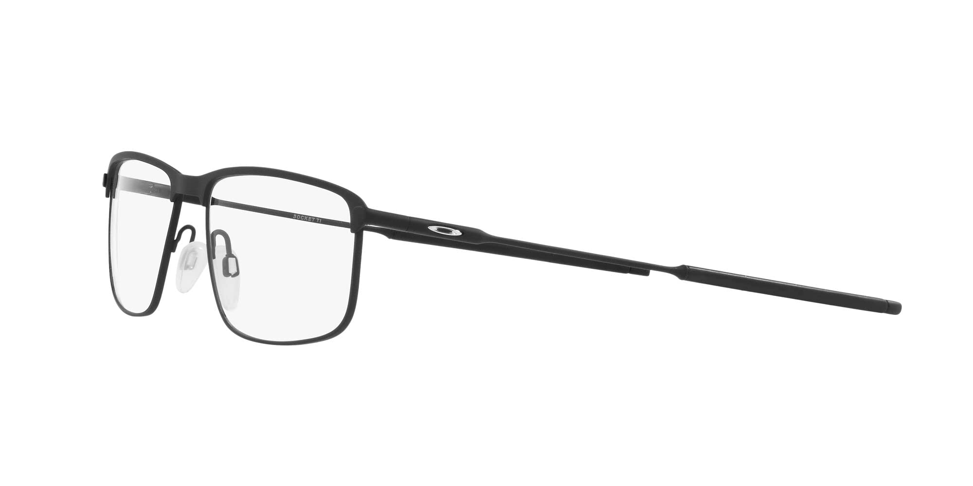 Oakley Men's Ox5019 Socket Ti Rectangular Prescription Eyewear Frames, Satin Black/Demo Lens, 54 mm