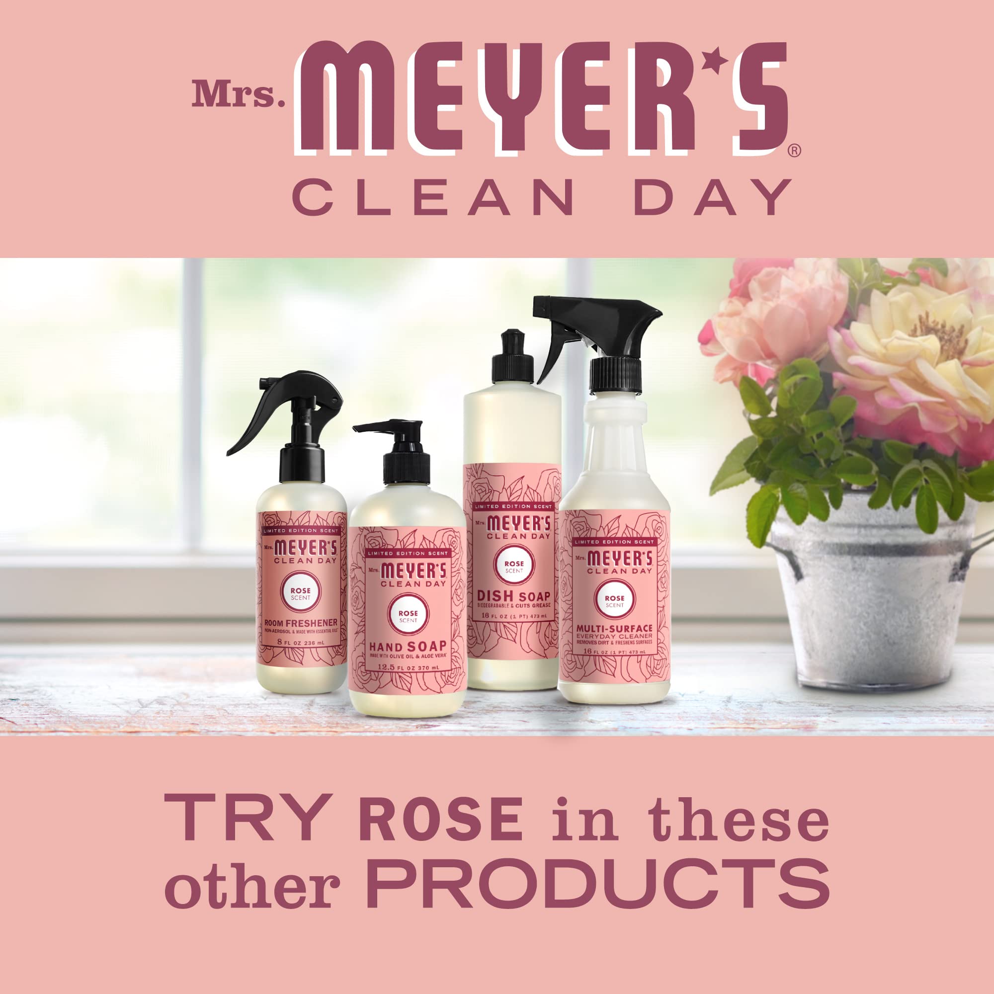 Mrs. Meyer's Clean Day Liquid Hand Soap Rose (12.5 Fl Oz (Pack of 3))