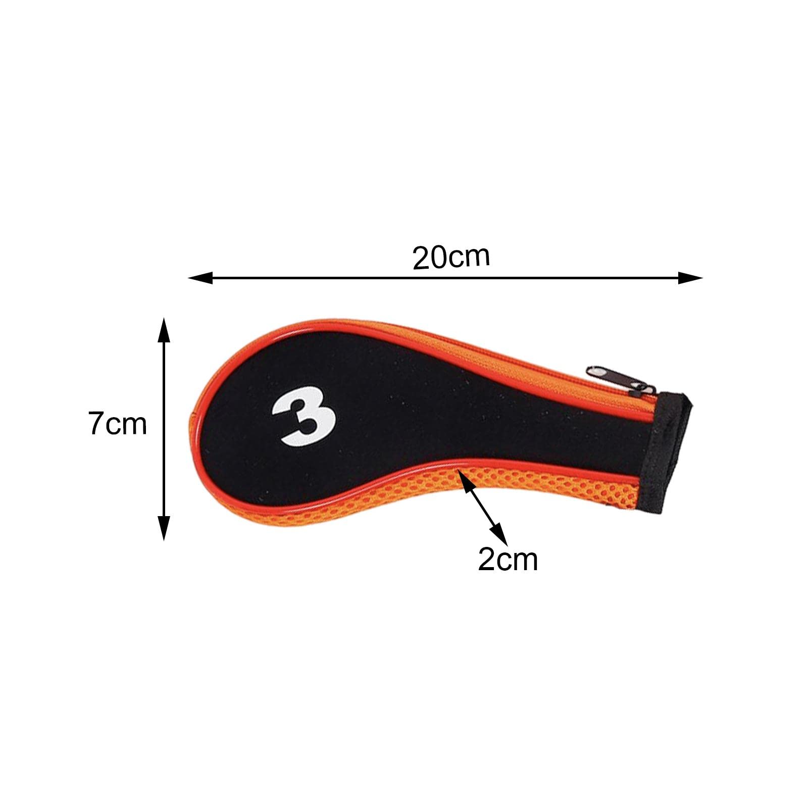 Vaveren 10 Pieces Colorful Golf Iron Headcover Set Golf Club Head Cover for Training Equipment, Orange and Black