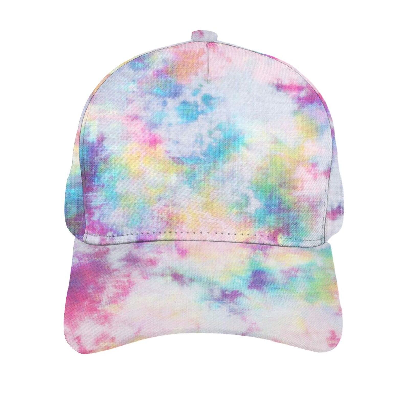 Rainbow Tie Dye Baseball Cap for Men Women Girl Tie Dye Hat Low Profile Adjustable Dad Hat for Teens