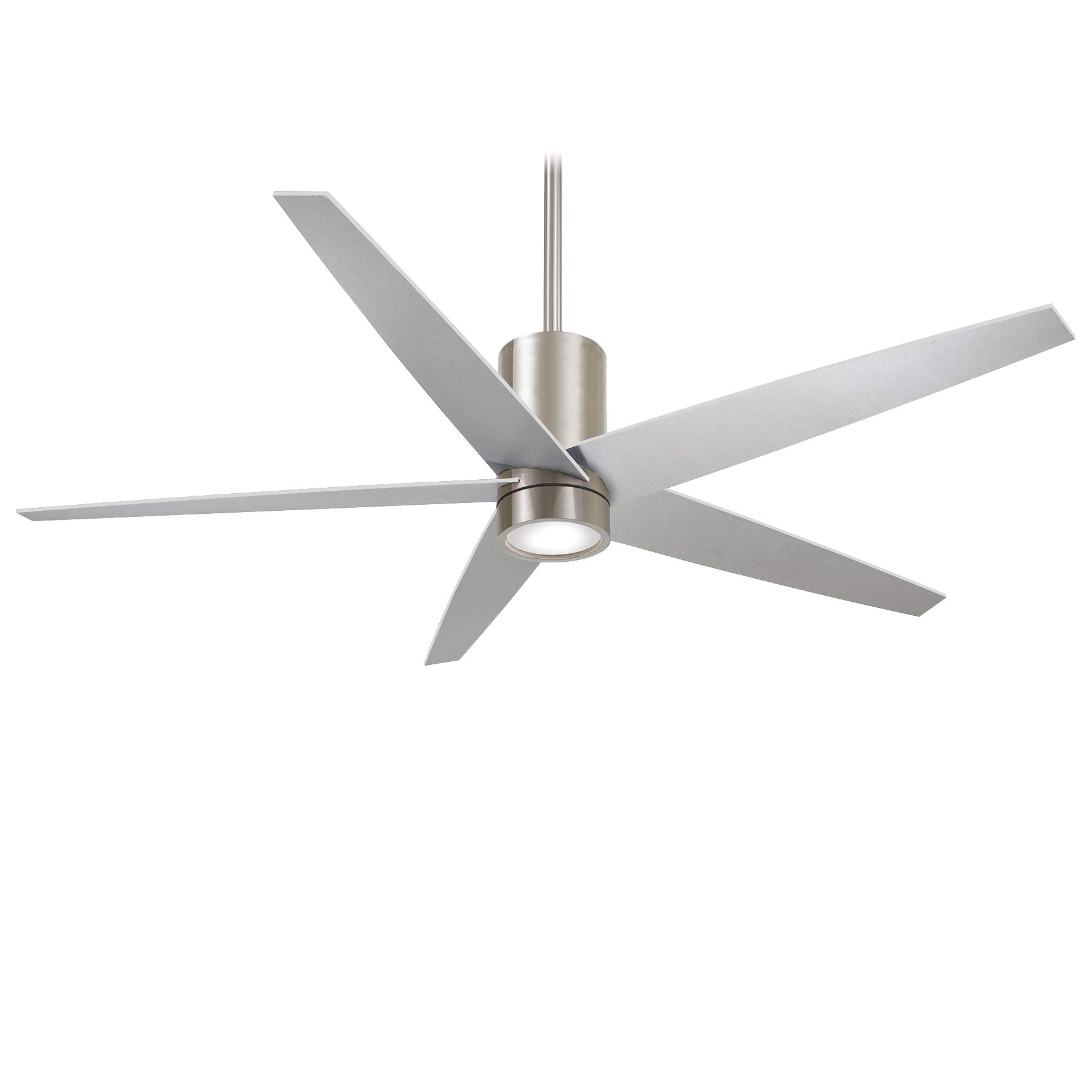 Minka Aire Symbio 56 in. Integrated LED Indoor Brushed Nickel Ceiling Fan with Light with Remote Control