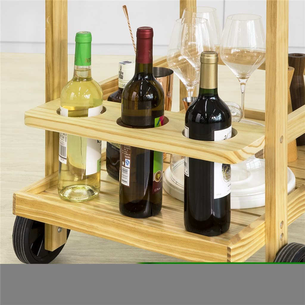 XXXDXDP Serving Trolley with Bottle Holder and a Removable Tray Kitchen Trolley Trolley Trolley Bar Cart
