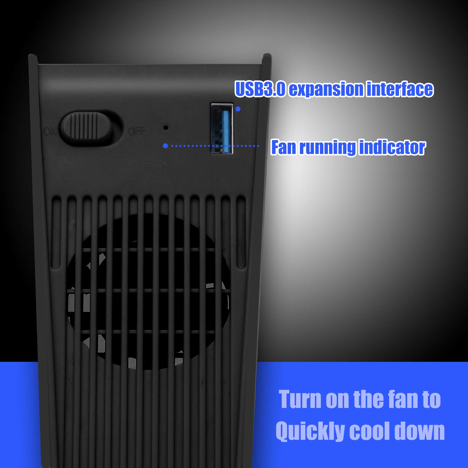 PS5 Cooling Fan, PS5 Console Cooler, PS5 Accessories Cooling - Black