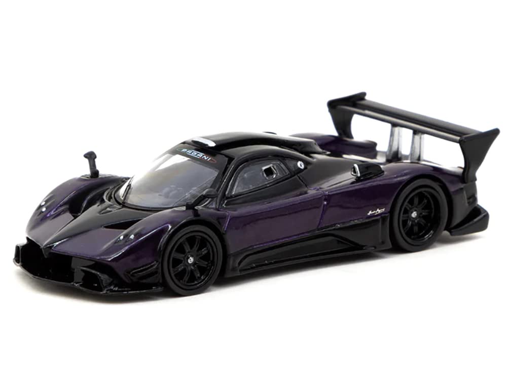 Pagani Zonda R Viola PSO Metallic and Black Global64 Series 1/64 Diecast Model Car by Tarmac Works T64G-TL015-PU