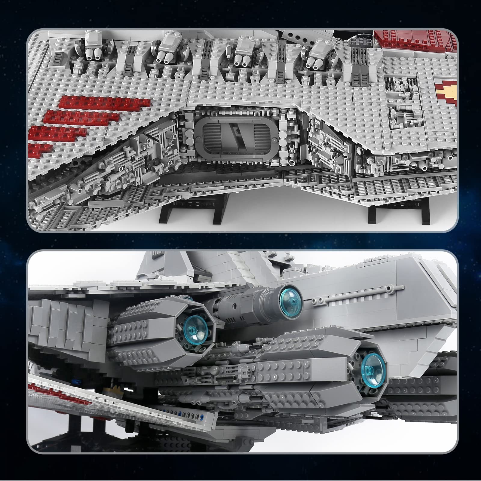 WLOXBKF MOC Venator-Class Republic Attack Cruiser Spaceship Model Building Kits, 6685+Pcs Star Plan Toys UCS Collectible Set for Adults, STEM Projects Educational Birthday Gifts Blocks (21005)