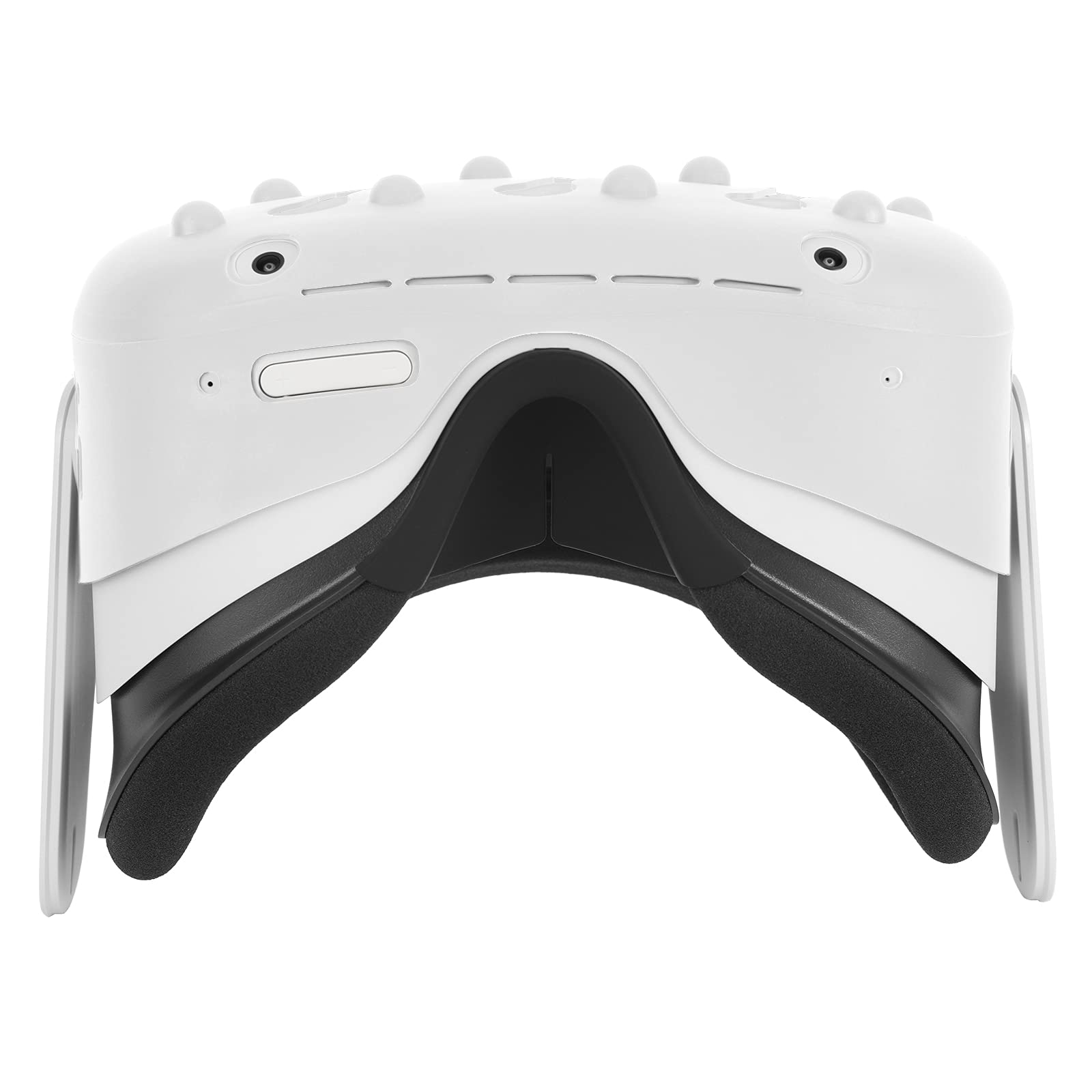 Protective VR Shell for Quest 2 Oculus Accessories Silicone Front Face Protector Cover VR Headset Protective Skin Hood with Thick Bulges Anti Scratch Preventing Collisions Dust Proof (White)