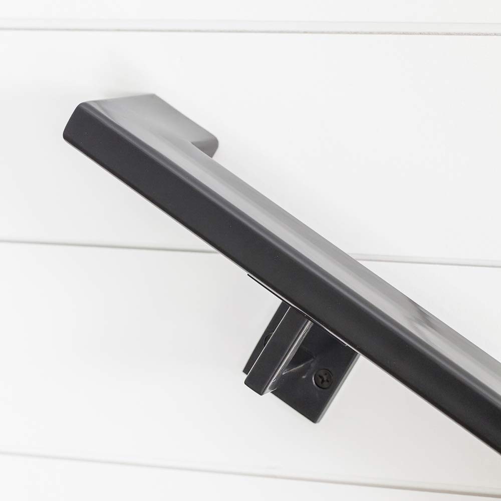 Minimal Handrail Bracket - Modern Steel Metal Stair Rail Black by Bold MFG & Supply in Austin TX