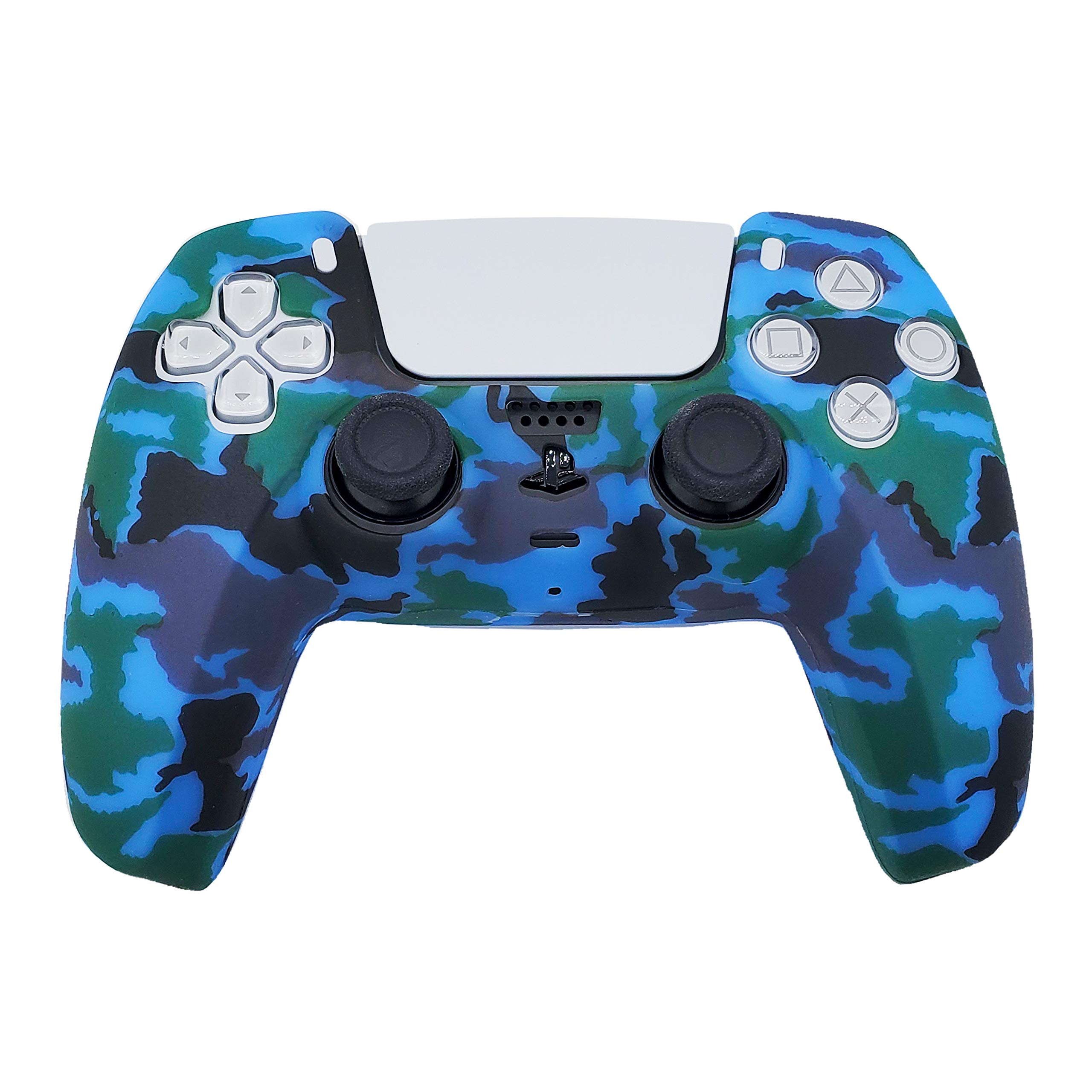 PS5 Silicone Gel Grip Controller Cover Skin Protector (Blue Camo) Compatible for Sony Playstation 5, Compatible for Playstation 5 Accessories, Wireless Controller Protector Covers, PS5 Skin