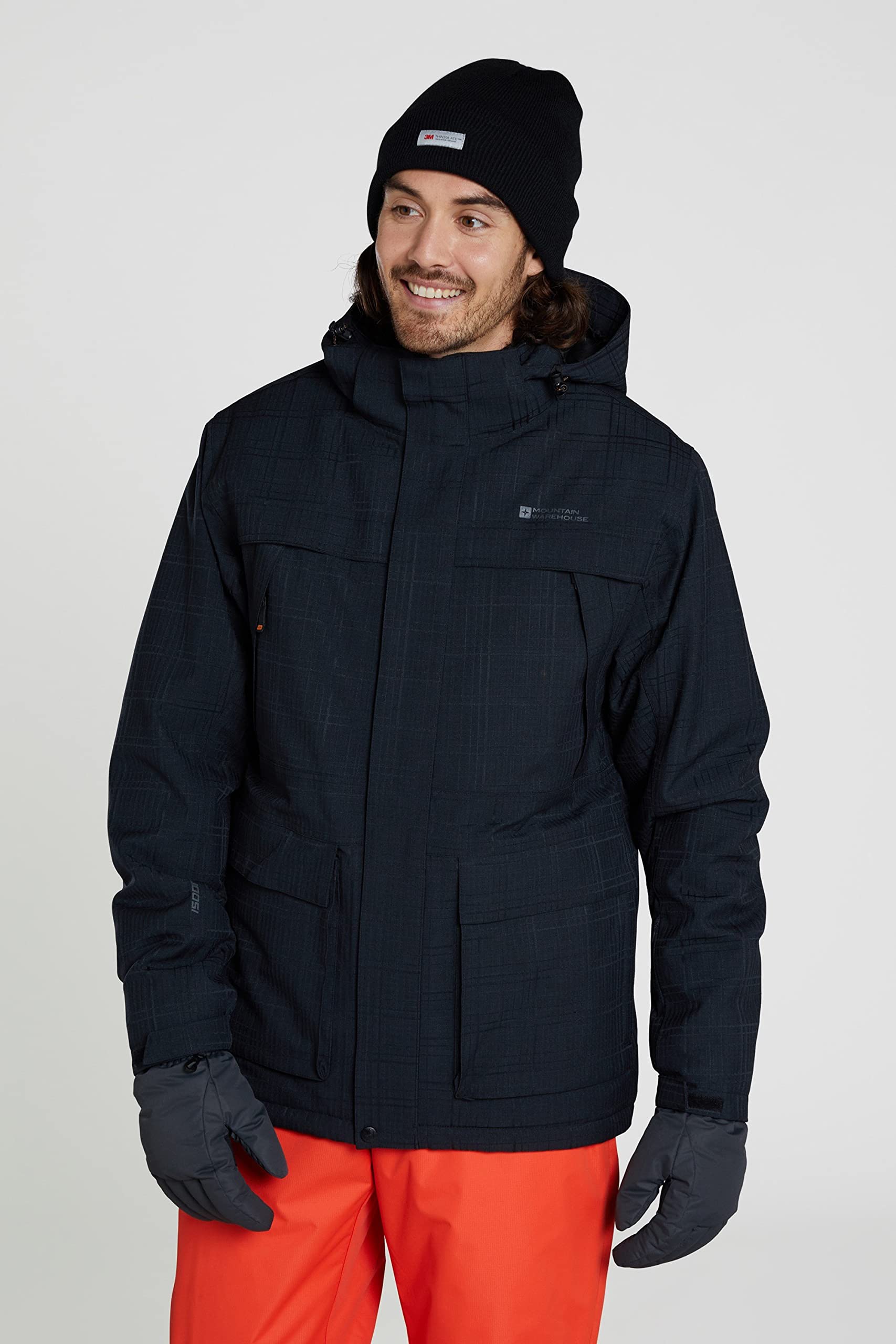 Mountain Warehouse Apollo Mens Ski Jacket - Winter Snow Jacket Black Large