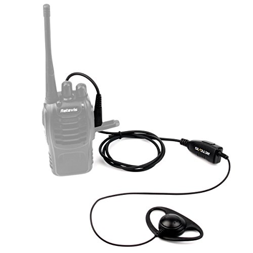 Retevis Case of 10, Walkie Talkies Earpiece with Mic 2 Pin D-Type Headset Compatible with Baofeng UV-5R BF-888S H-777 RT22 RT27 RT-5R Kenwood 2 Way Radios(10 Pack)