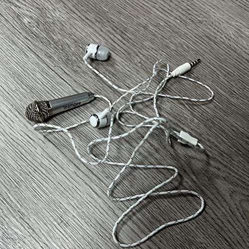 teamgee Microphones,Instrument Microphone for Mobile Phone Laptop Notebook Apple iPhone Sumsung Android with Holder Clip - Silver