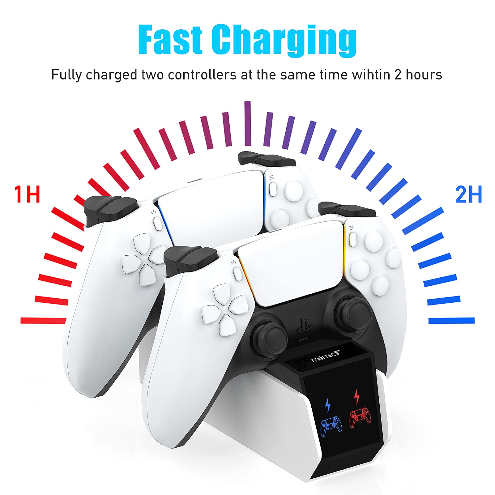 PS5 Charging Station, Didbynm Dual PS5 Controller Charger Dock for Dualsense Fast Charging Stand with LED Indicator for Playstation 5 Controller (2021 Update)