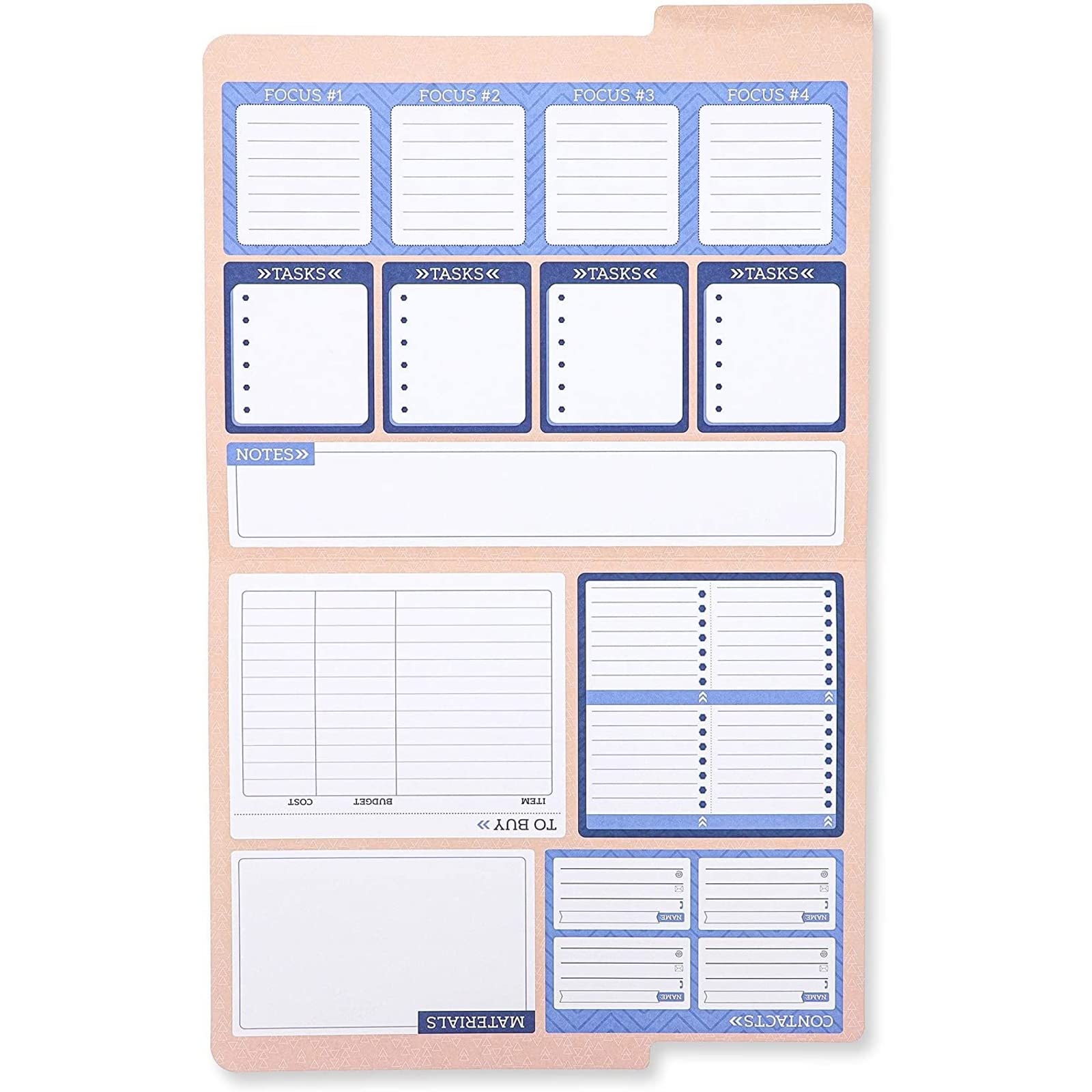 Paper Junkie Set of 12 Project File Folders with Notes Section, 1/3 Cut Tab Office Supplies in 6 Colors (Letter Size)
