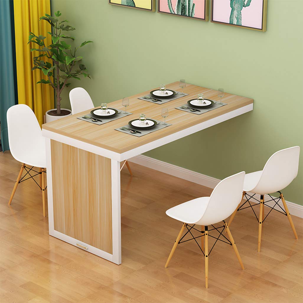 QIMO Wall Mounted Table, Fold Out Convertible Desk Multi-Function Computer Desk Writing Desk Home Office Wood Wall Floating Desk