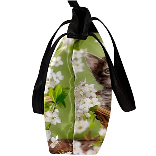 Women's Large Size Canvas Shoulder Bag Hobo Crossbody Handbag Casual Tote, Animal Three Kittens