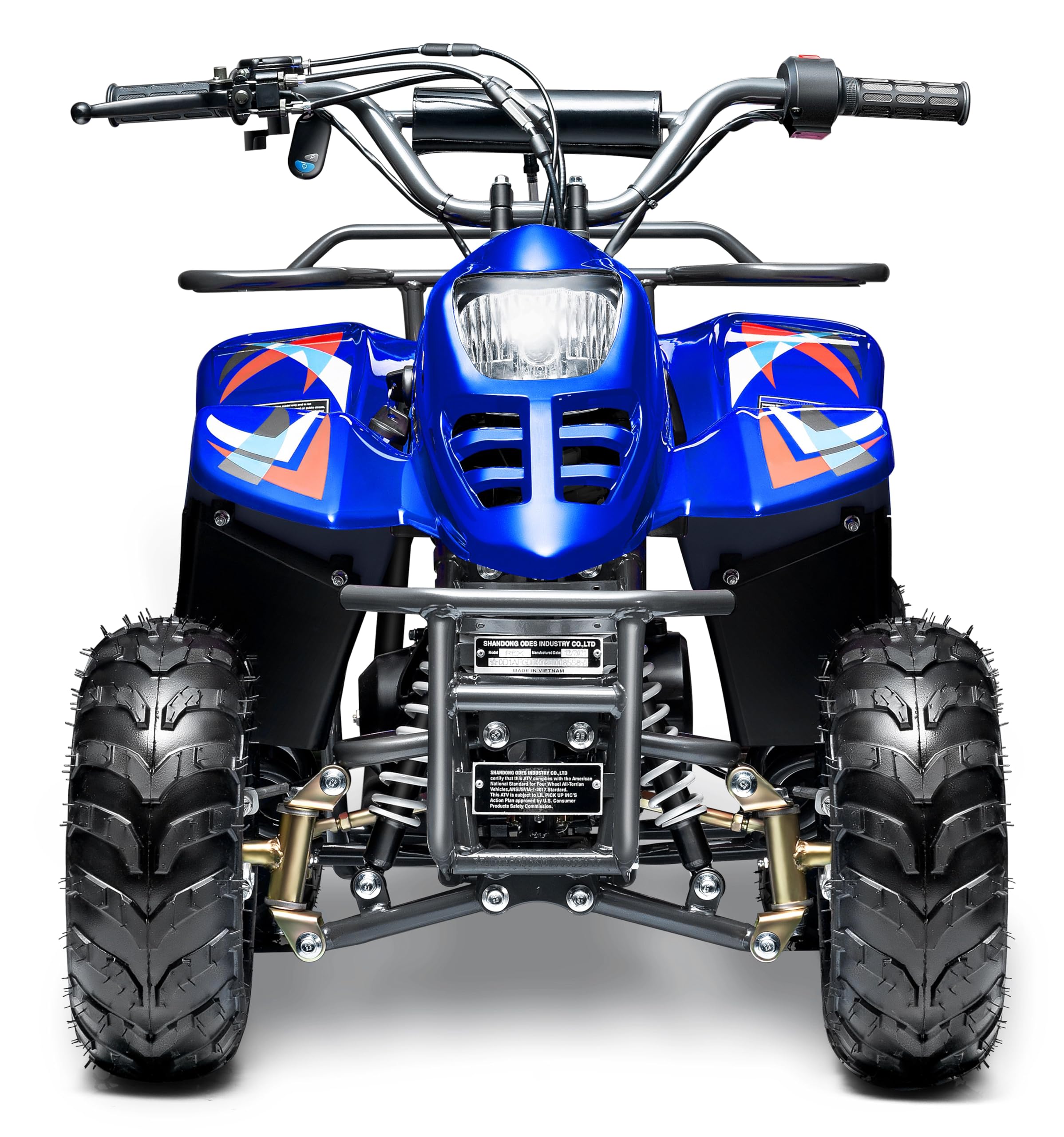 Seangles GAS 110cc ATV Quad 4 Wheeler for Adults and Kids - 220lbs Weight Capacity -Tested and Fully Assembled (Blue)