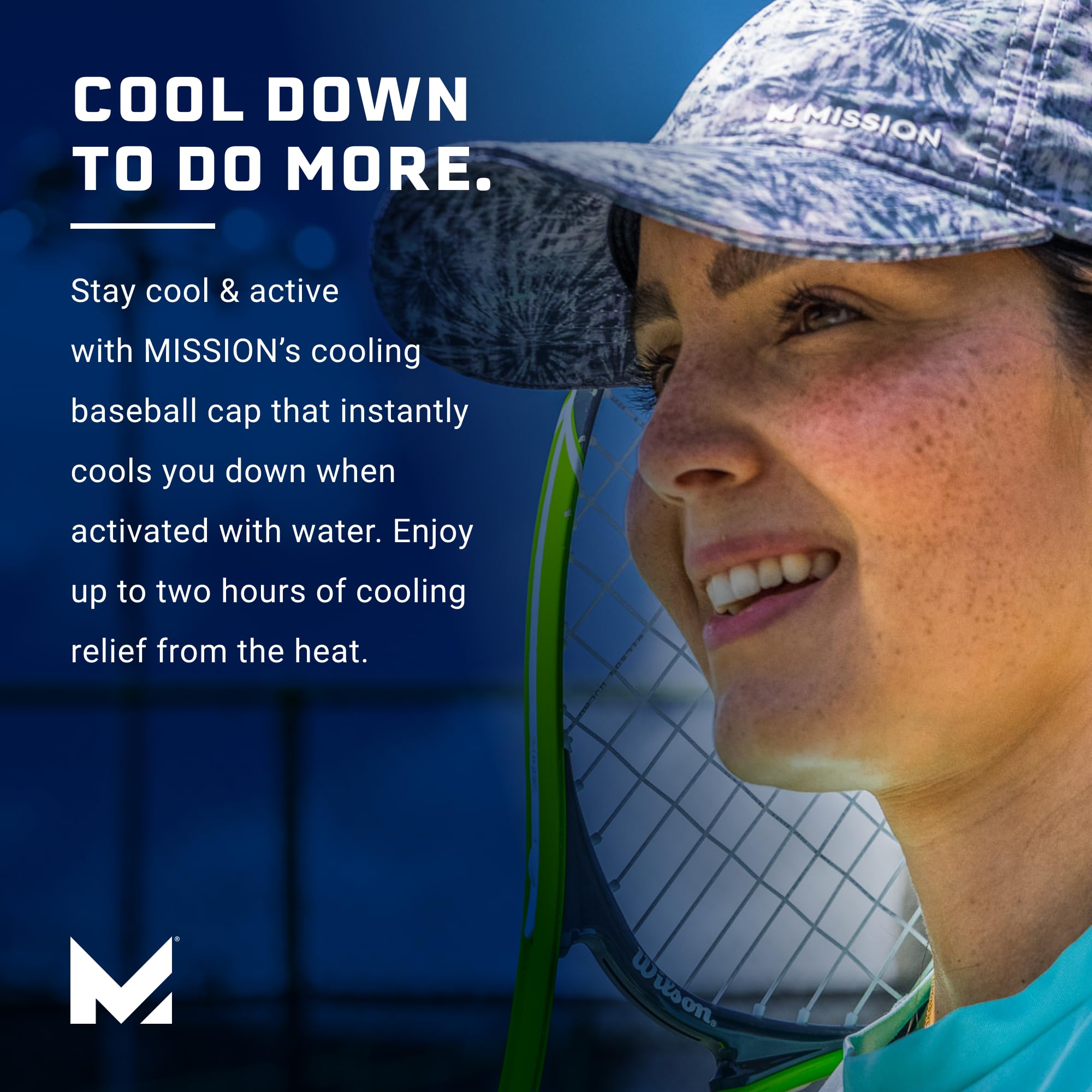 MISSION Cooling Performance Hat, White/Navy - Unisex Baseball Cap for Men & Women - Lightweight & Adjustable - Cools Up to 2 Hours - UPF 50 Sun Protection - Machine Washable