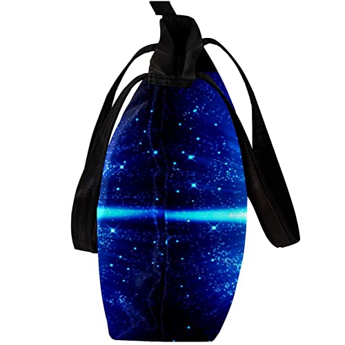 Women's Large Size Canvas Shoulder Bag Hobo Crossbody Handbag Casual Tote, Blue Universe Stars Galaxy