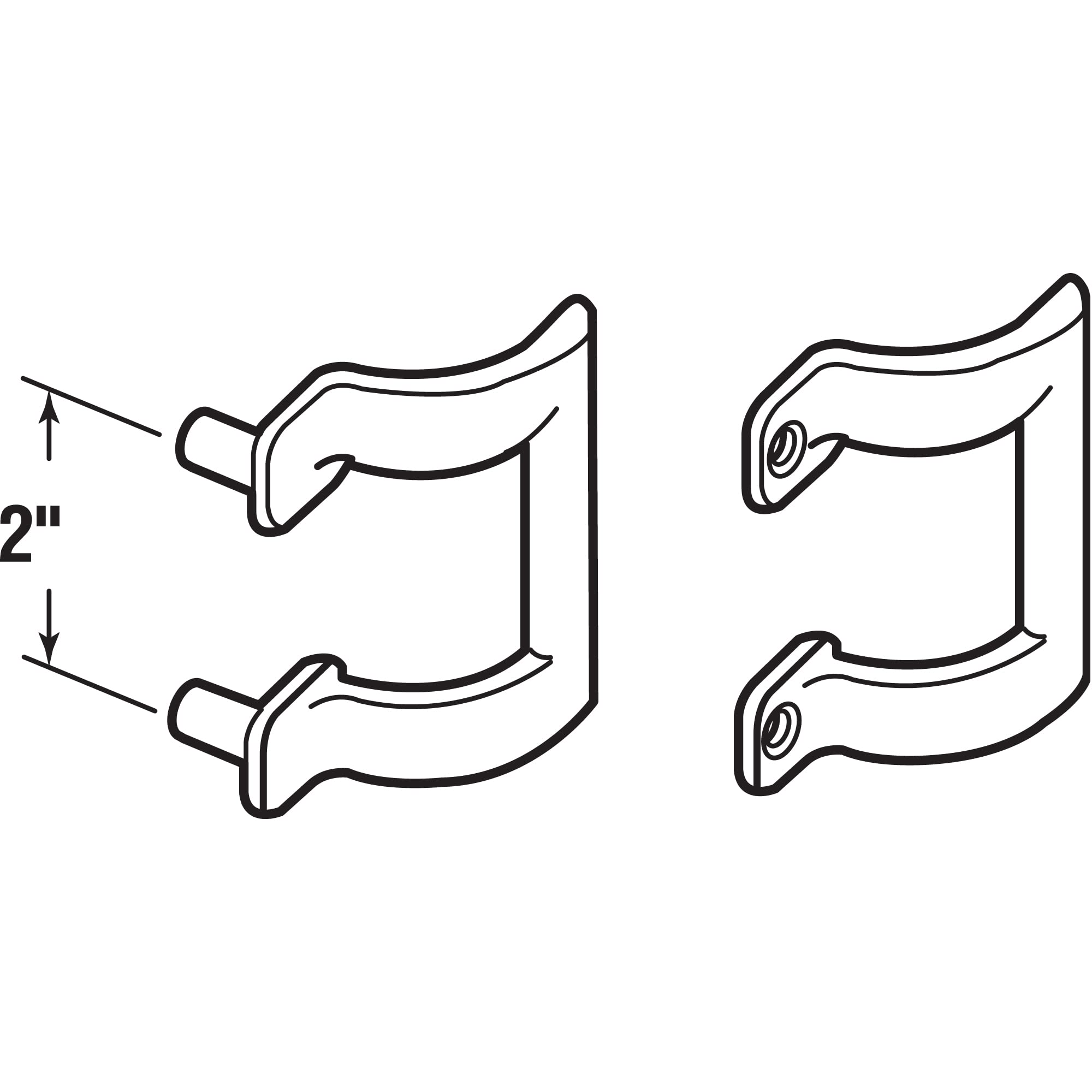 Slide-Co 193128 Shower Door Handle Set, 2 In. Mounting Hole Centers, Diecast Construction, Chrome-Plated (1 Set)