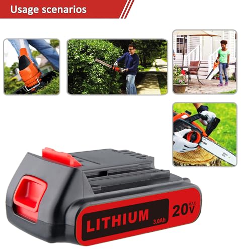 VANON 3.0Ah LBXR20 Replacement for Black and Decker 20V Lithium Battery Compatible with Black & Decker 20v Lithium Battery LB20 LBX20 LST220 LBXR2020-OPE LBXR20B-2 LB2X4020 Drill Cordless Tools 2Pack