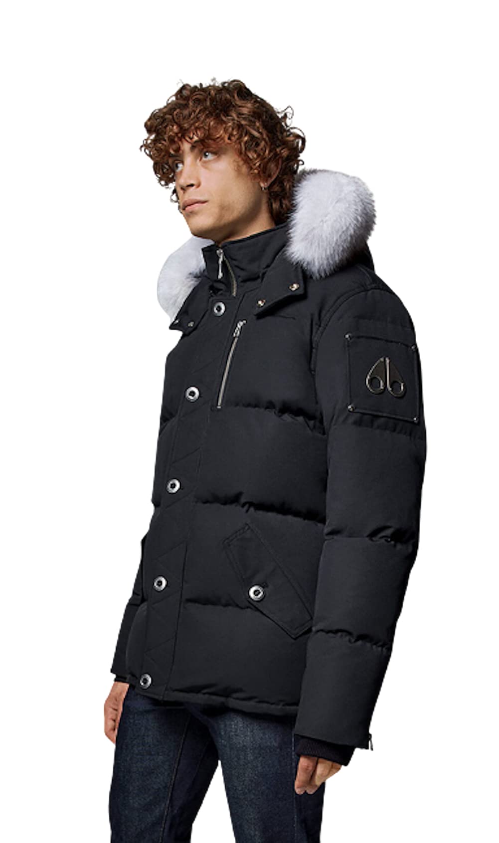 Moose Knuckles Men's Down 3/4 Jacket, Black/White, Small
