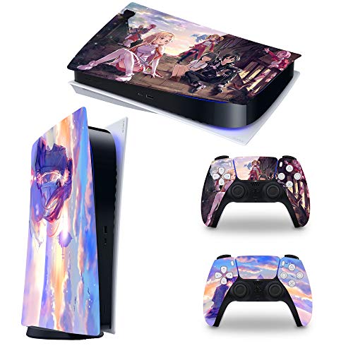 SA Online - PS5 Standard Edition Skin Console and 2 Controller, Vinyl Decal Sticker Full Cover Protective