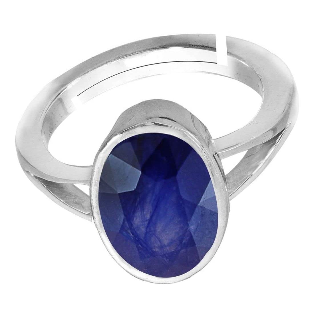 SirDaksh 8.50 Carat 925 Sterling Silver Blue Sapphire Gemstone Wedding Ring For women's