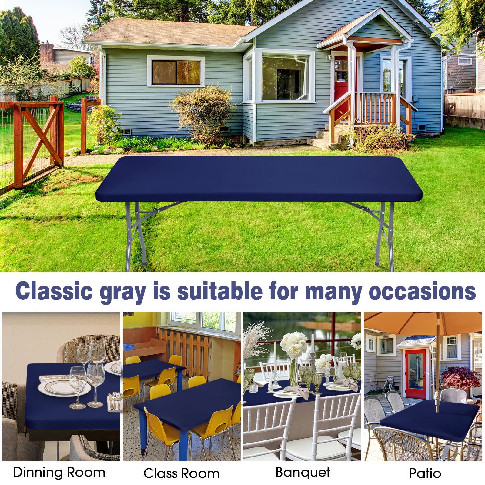 Mixweer 2 Pieces Spandex Tablecloth Stretch Tablecloth Elastic Fitted Picnic Table Cover Washable Folding Table Cover Rectangle Polyester Tablecloth for Picnic Party (Red,95 x 30 Inch)