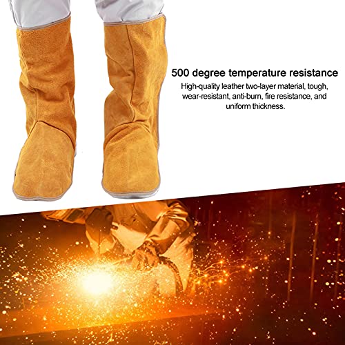 Welding Spats 1 Pair Leather Welding Boot Covers Retardant Welding Boot Cover Welder Leg Foot Safety Protection Safety Boot Cover Leg Foot Protection Cover