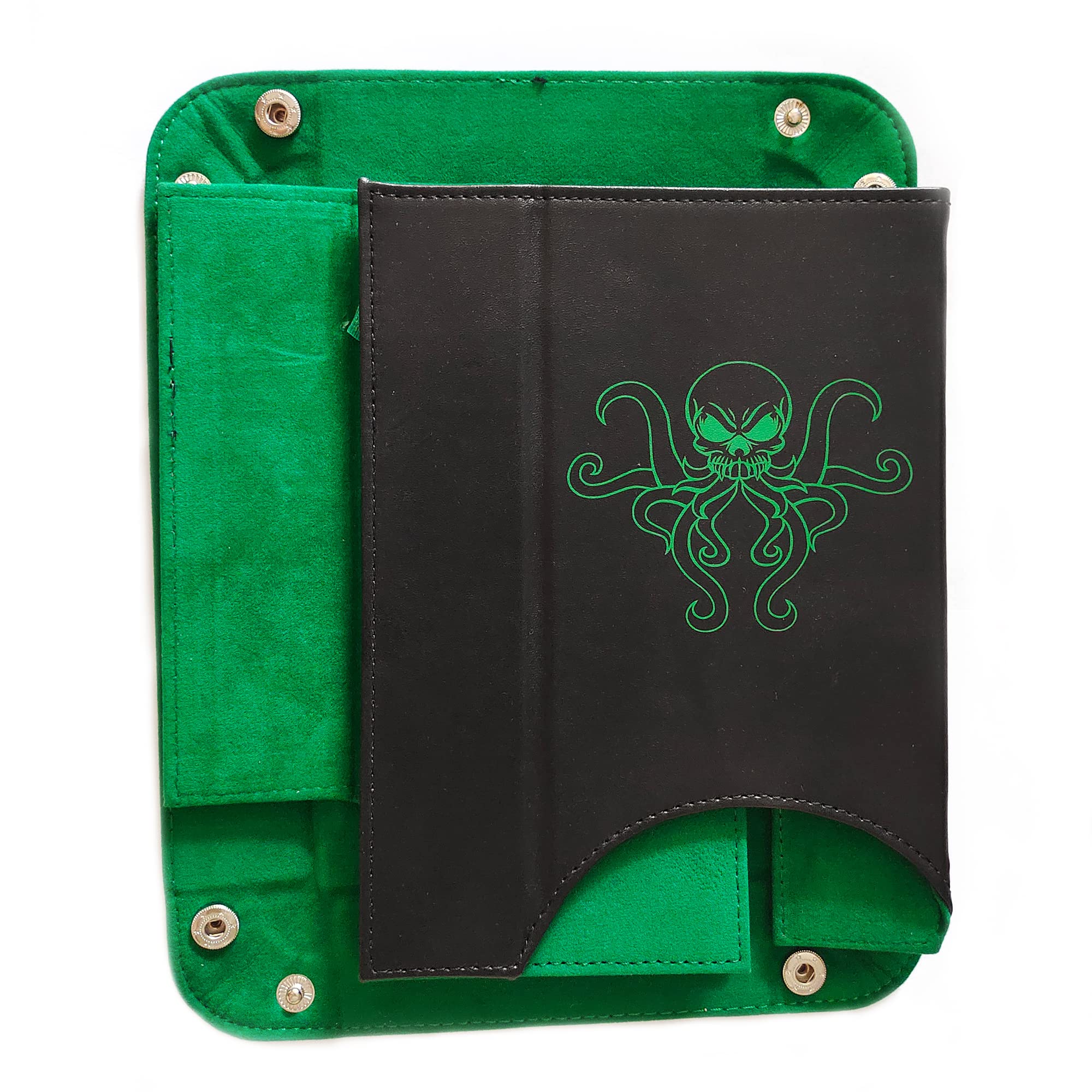 TRPGBOX Dice Tower and Dice Tray for RPG Table Top Gaming - Black/Green