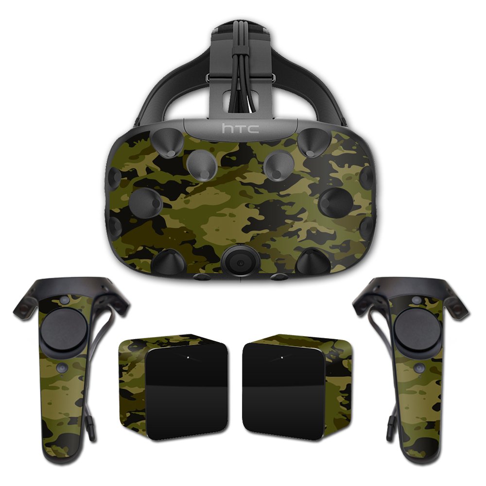MightySkins Skin Compatible with HTC Vive Full Coverage - Green Camouflage | Protective, Durable, and Unique Vinyl Decal wrap Cover | Easy to Apply, Remove, and Change Styles | Made in The USA