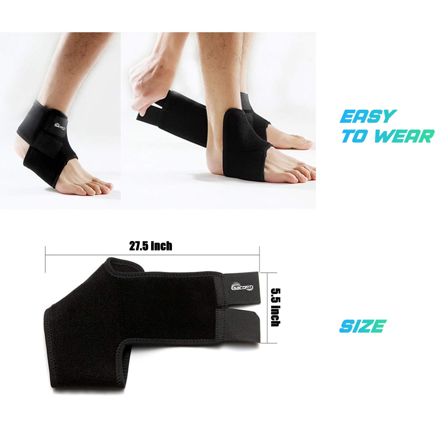 SaCOFIT Ankle Brace for Women & Men Adjustable Ankle Braces ankle compression sleeve for Plantar Fasciitis Chronic Ankle Strain Arthritis Torn Tendons Running Work Out