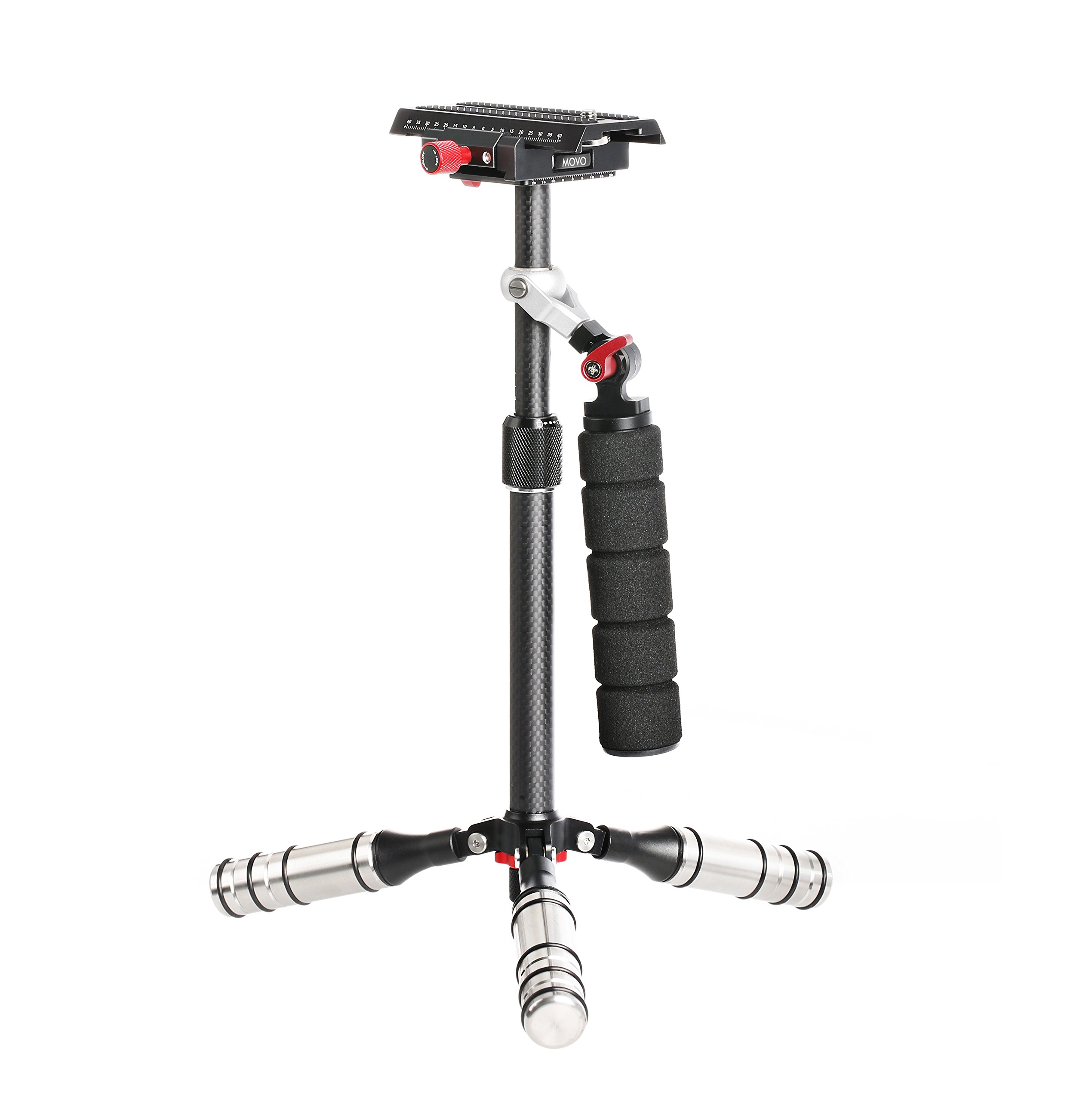 Movo VS7 Handheld Carbon Fiber Adjustable Video Stabilizer System with Quick-Release Plate for DSLR Cameras and Camcorders up to 6.6 LB (3kg)