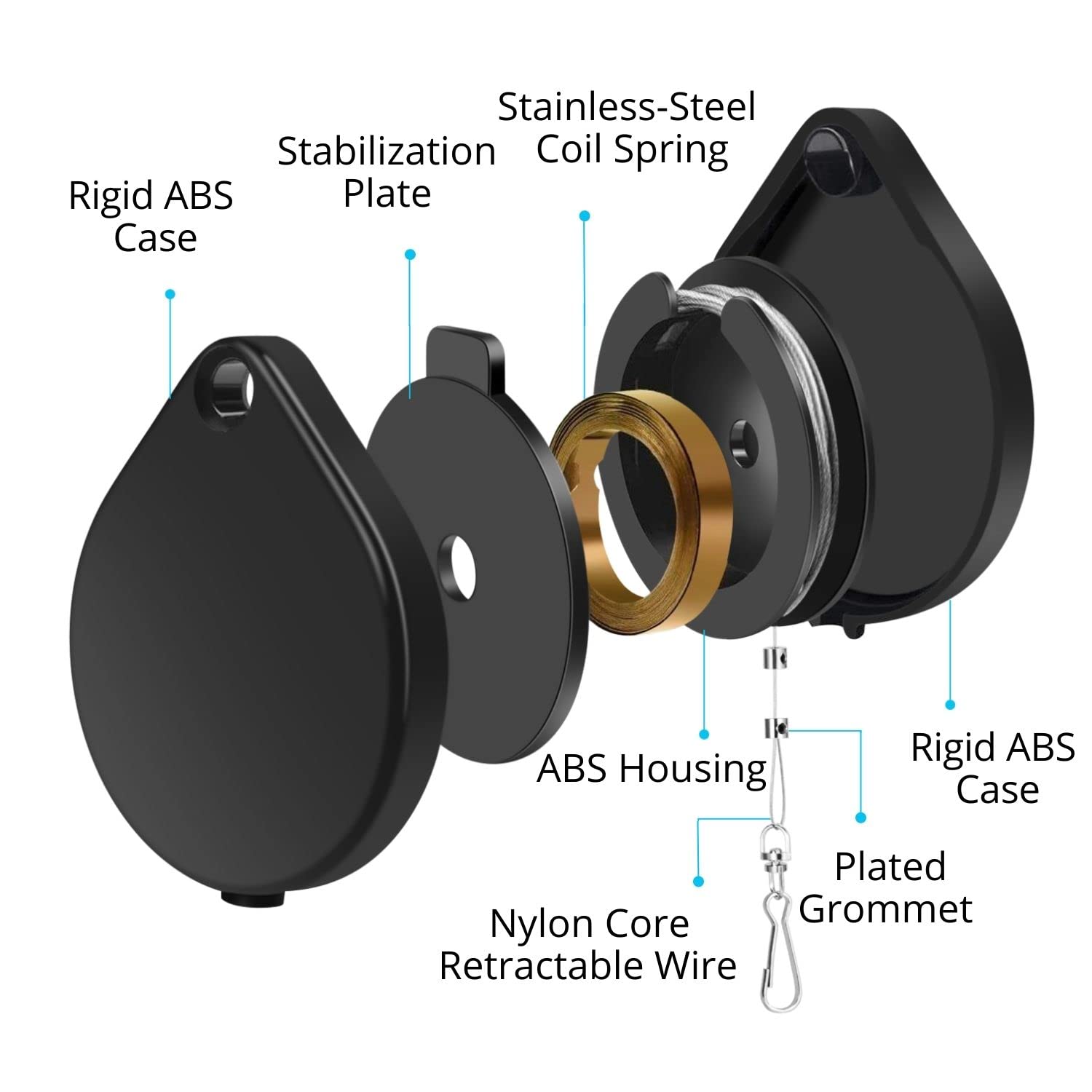 TNP VR Cable Management Retractable Cord Ceiling Cable Management VR Pulley System 6 Pack Black for HMD Link Cable Oculus Meta Quest 2 / Rift S/PSVR/Valve Index/HTC Vive/HP Suspension