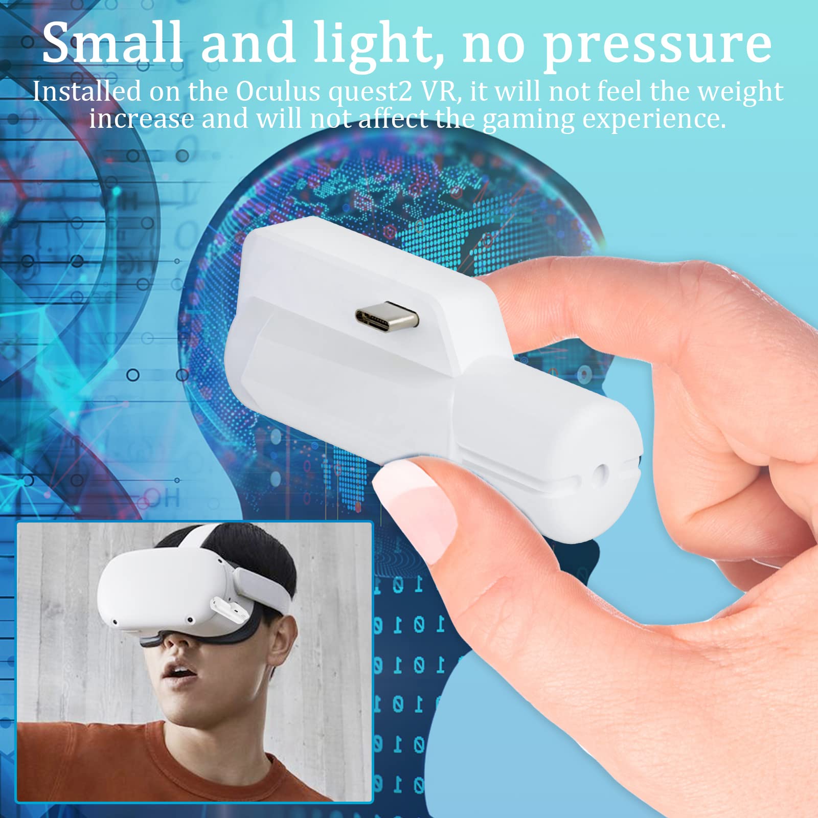 VERRNY 5000mAh Battery Pack Power Bank Compatible with Oculus/Meta Quest 2 and Quest, Elite Strap, VR Accessories,Lightweight Extended Battery Accessories for Extra 2 Hours Playtime