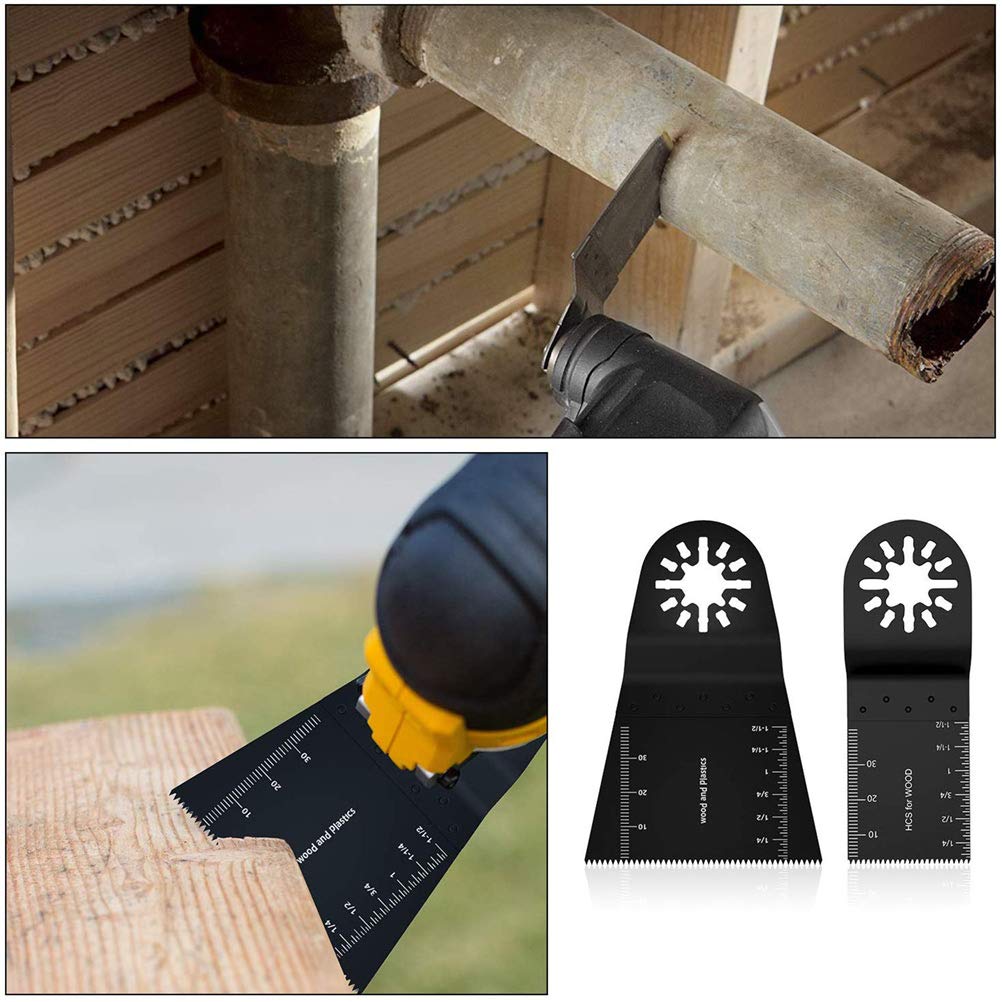 QLOUNI 24Pcs Oscillating Multi-Tool Accessory Kit - Oscillating Tool Blades for Sanding, Grinding and Cutting - Compatible with Dewalt Fein Multimaster Bosch Rockwell and More
